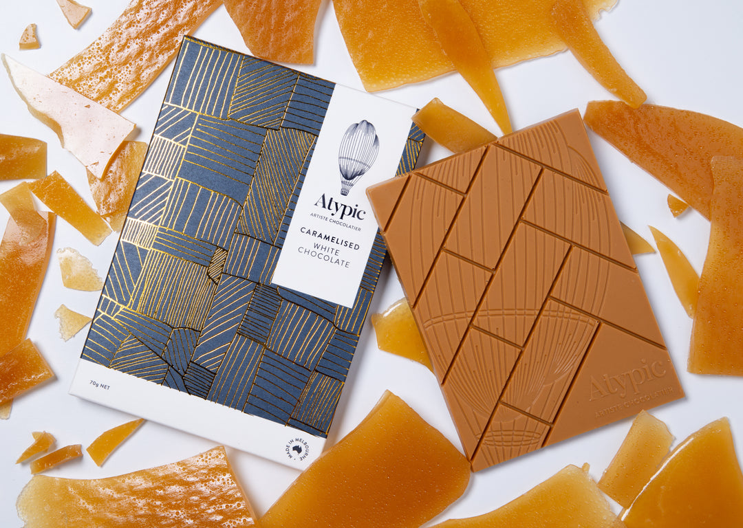 Caramelised White Chocolate – Atypic Chocolate - Bean to Bar Chocolate ...
