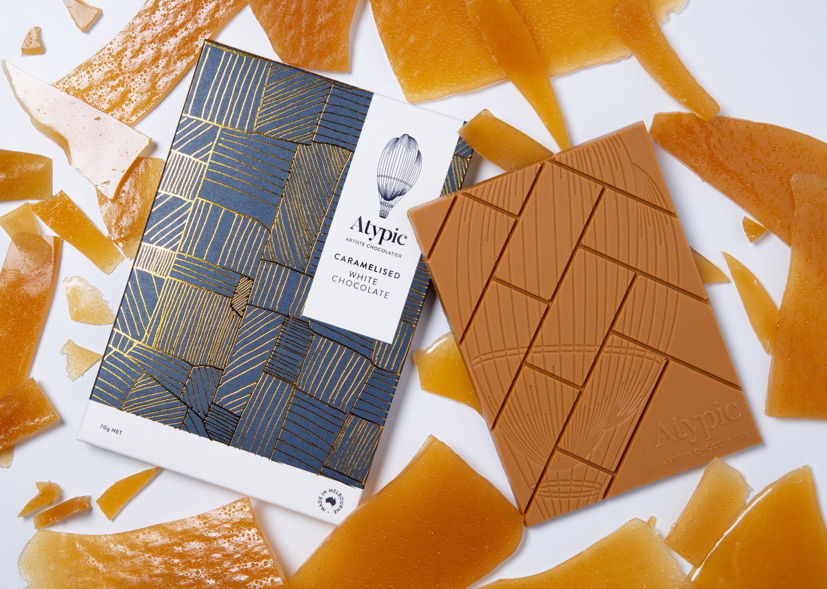 Caramelised White Chocolate – Atypic Chocolate - Bean to Bar Chocolate ...