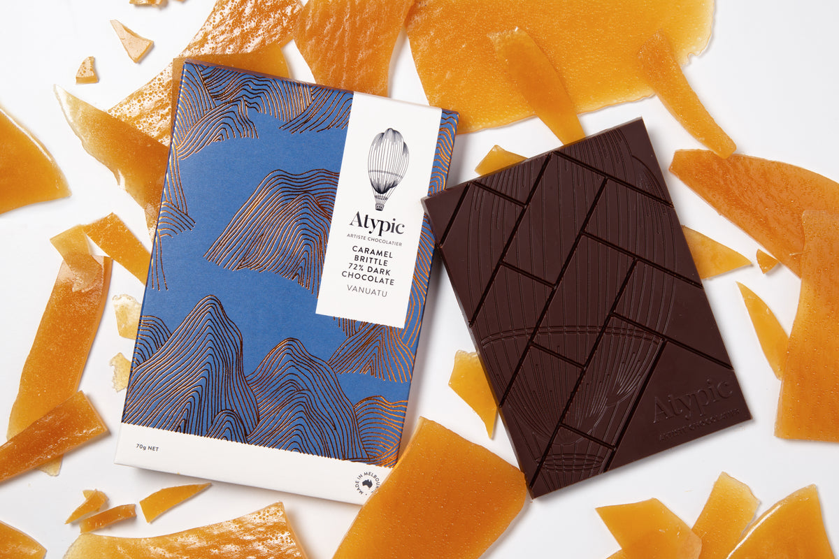 72% Dark Caramel Brittle – Atypic Chocolate - Bean to Bar Chocolate ...